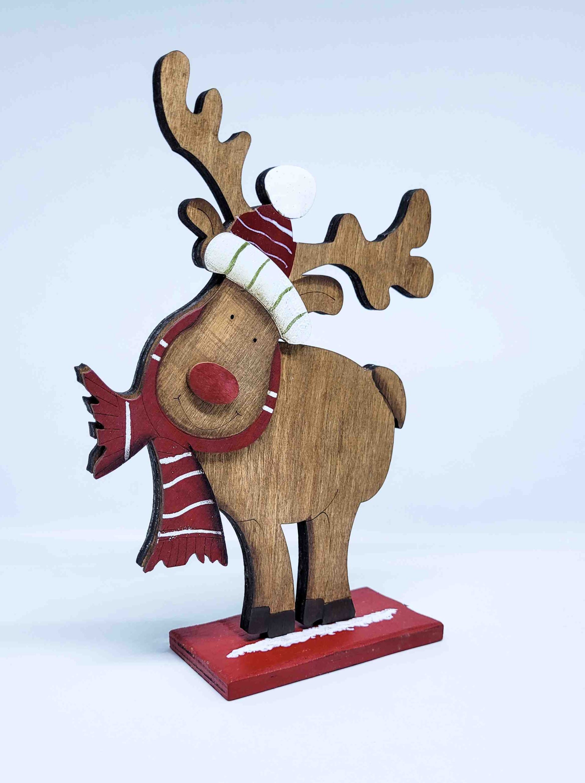 WOODEN REINDEER – TABLE STAND – Bobtail